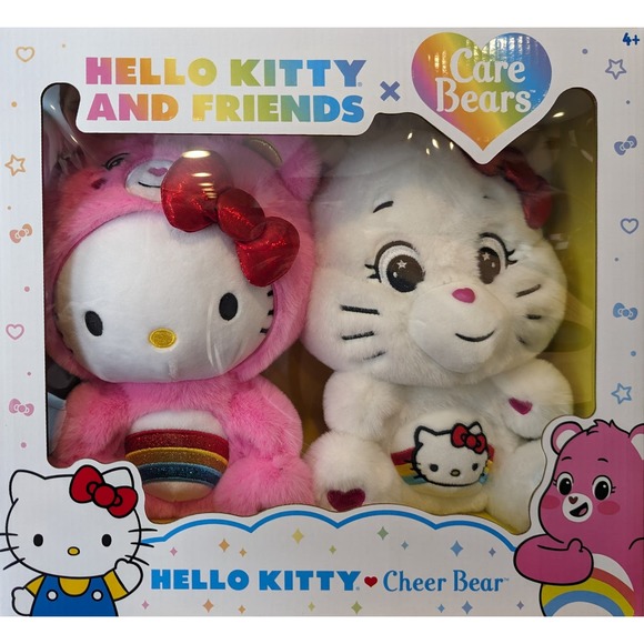 Care Bears | Toys | Care Bears Hello Kitty X Cheer Bear Plush 2 Pack ...